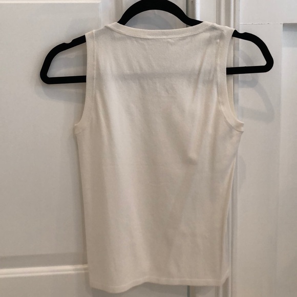 CHANEL | Tops | Chanel White Sleeveless Shell Tank 38 | Poshmark
